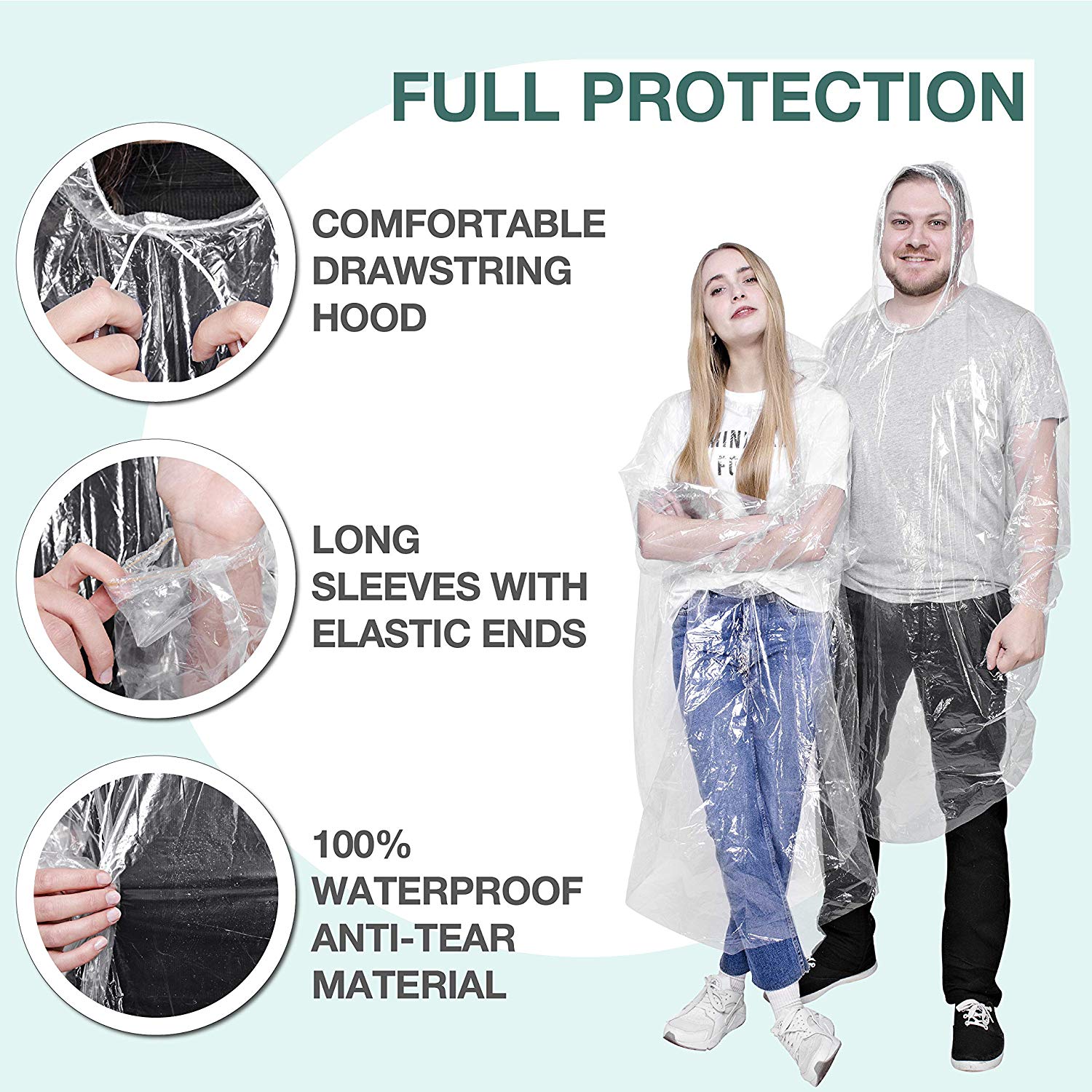 Clear Disposable Lightweight Raincoat – CyberPup Art & Glow